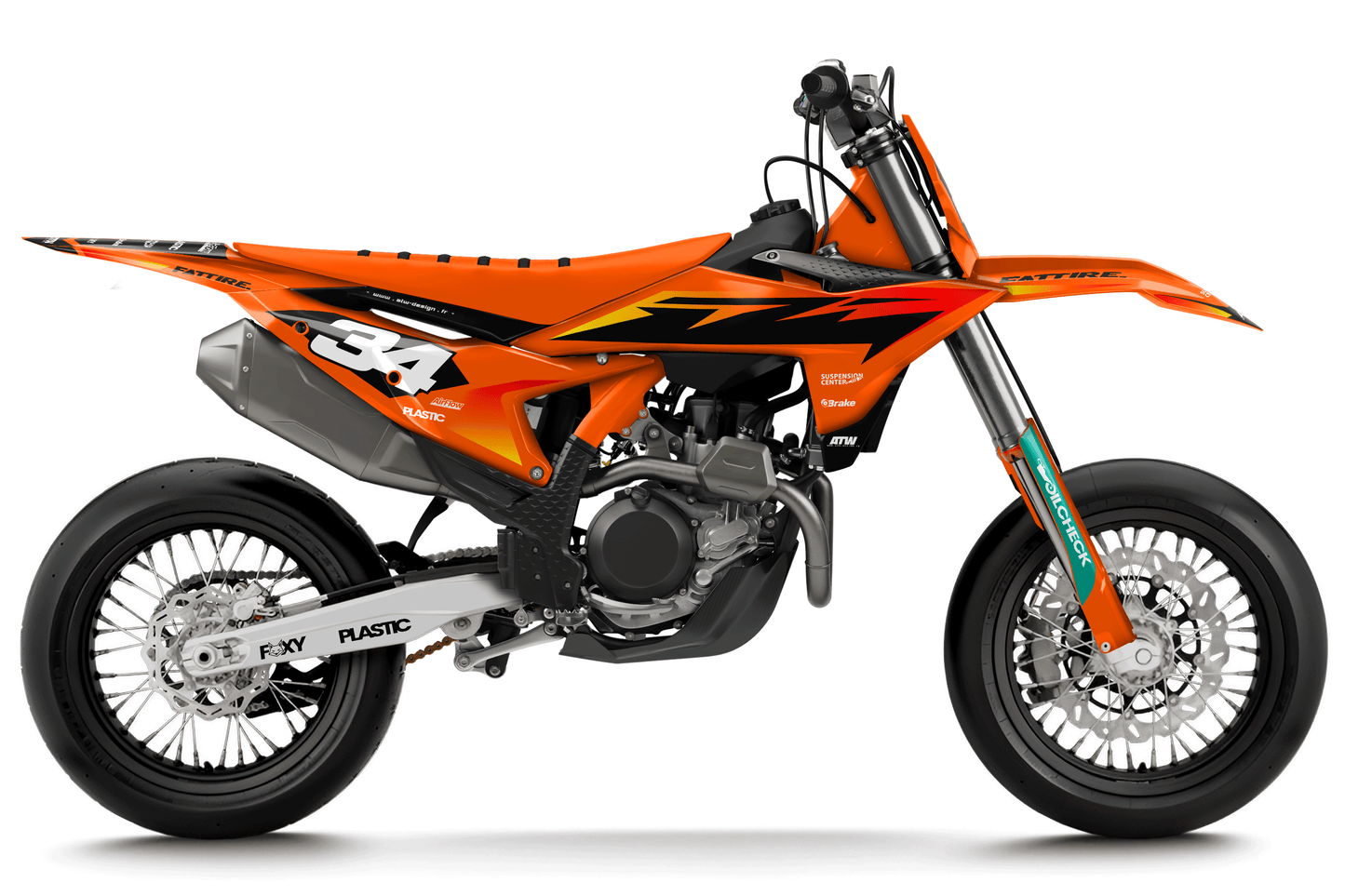 Kit déco motocross KTM 450 SMR - Factory-K25 Orange - ATW DESIGN